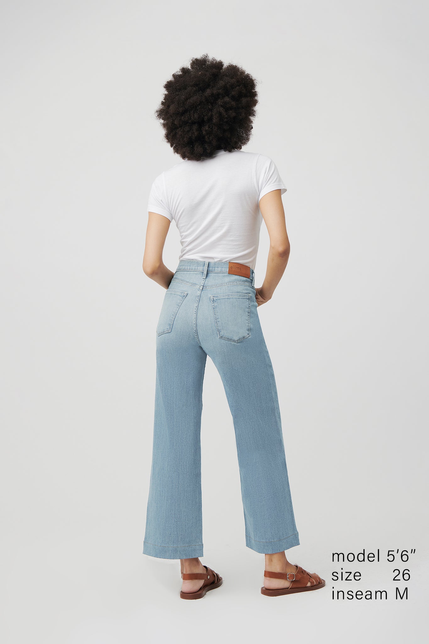 The Malibu Wide Denim Cropped | Cloud – elims