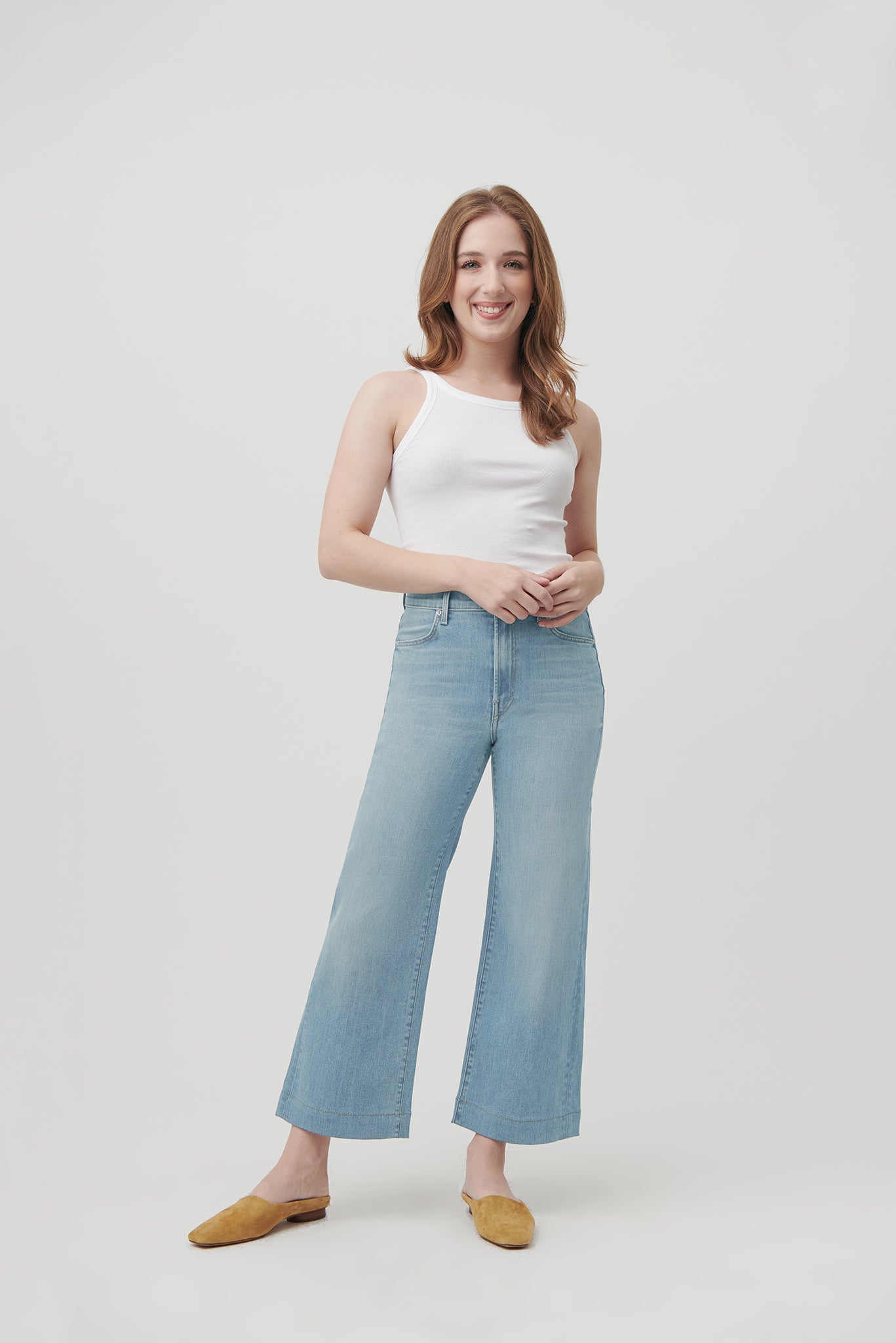 The Malibu Wide Denim Cropped | Cloud – elims