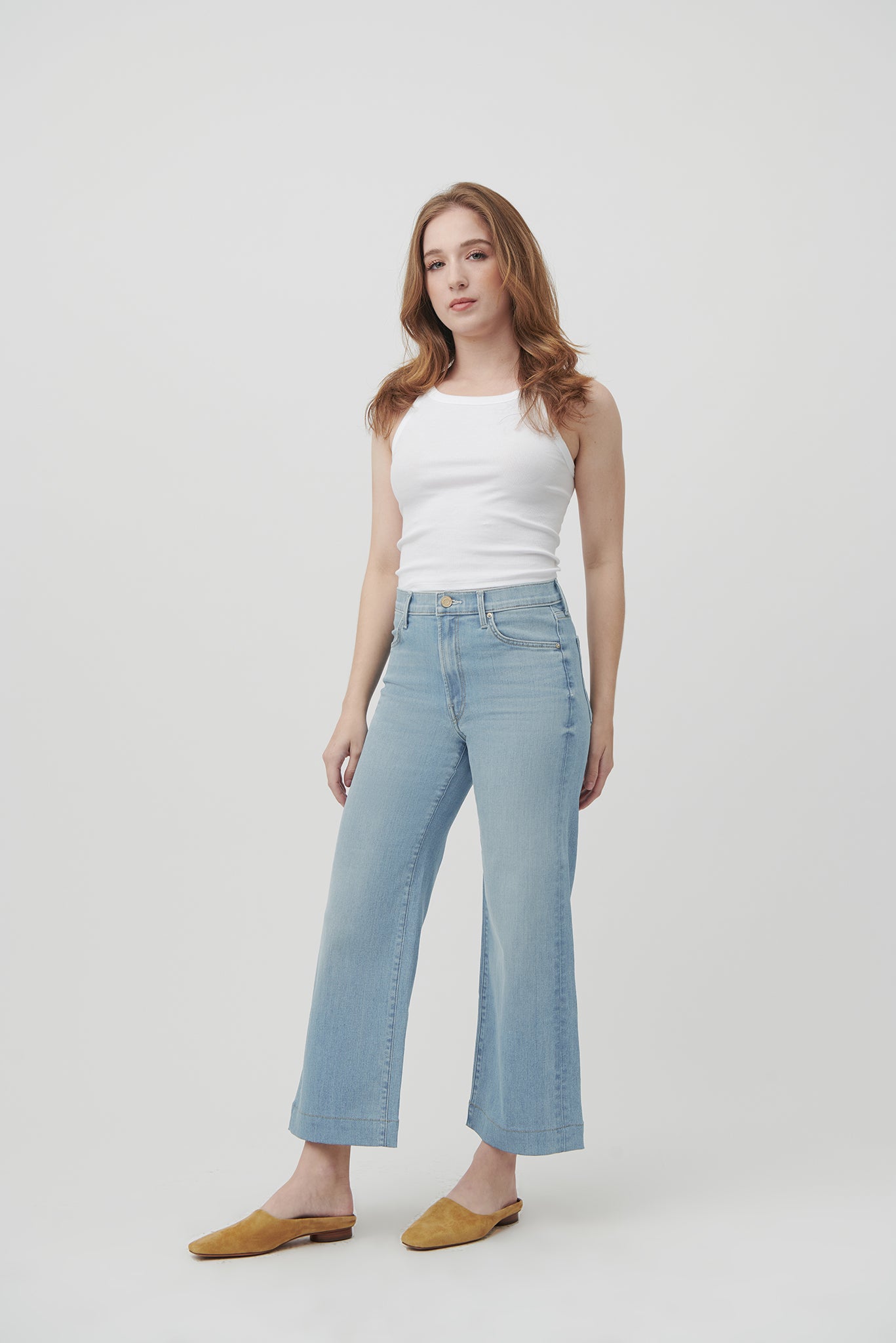 The Malibu Wide Denim Cropped | Cloud – elims